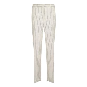 Polo Ralph Lauren Femme, Pantalons, Blanc, Taille: 34 FR Pinstriped Straight Pantalons