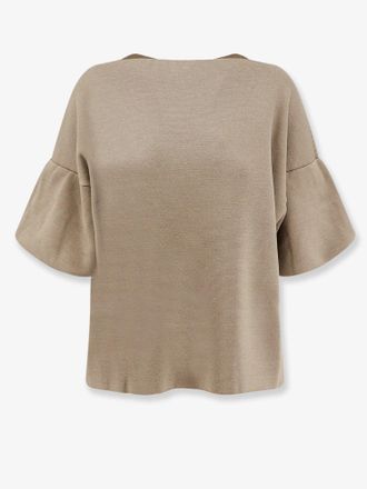 Nude Wool blend boat neck sweater - NUDE - gender_Woman