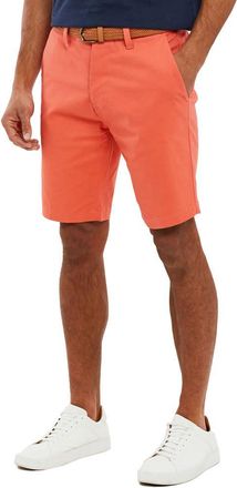 Threadbare Herren Woven Belted Chino Lässige Shorts, Conta-Korallenrot, 38W