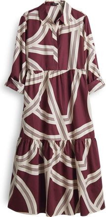 OPUS Damen Midikleid | WERANO Lane Printkleid aus nachhaltiger Baumwolle Cassis, 36