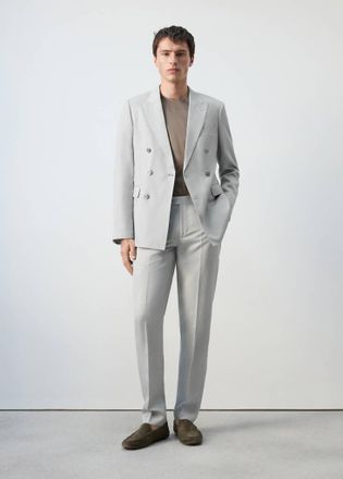 Mango Pantalon de costume Amalfi slim fit bleu ciel - Homme - 38 - MANGO MAN