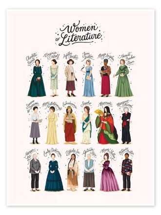 Posterlounge Women of Literature Poster von Nour Tohme 30 x 40 cm Wandbilder Wanddeko