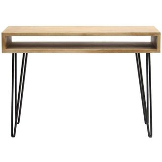 Miliboo Miliboo - Bureau avec rangement en bois manguier massif et métal noir L116 cm vibes