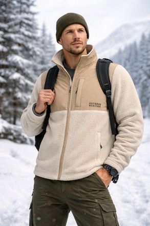 Sublevel Fleecejacke Herren mit Teddyfleece Fleece Jacke Outdoor Freizeit