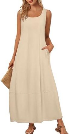 Generic Robe Longue Femme Ete Chic et Elegant sans Manches Robe Longue Femme ete Fluide Boheme 2025