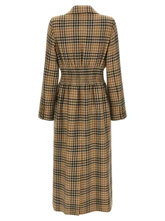 Valentino Garavani Houndstooth Wool Coat - Beige