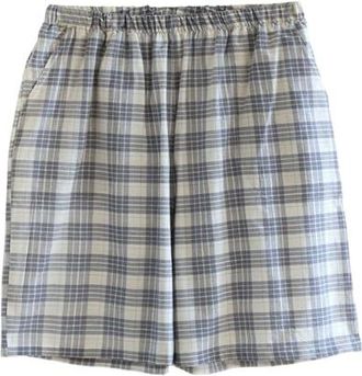 Generico Short d&eacute;t&eacute; en lin en coton et short l&eacute;ger respirant confortable Bermuda de couleur unie d&eacute;contract&eacute; pour homme avec cordon de serrage et poches courte