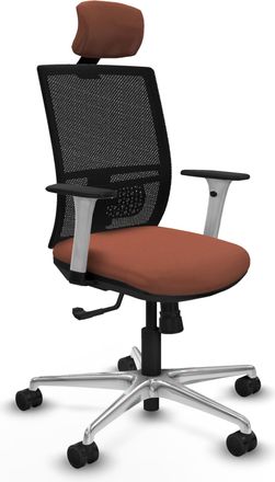 Piqueras y Crespo Schreibtischstuhl mit verstellbarer R&uuml;ckenlehne, mit schwarzen und wei&szlig;en Armlehnen, h&ouml;henverstellbare Lendenst&uuml;tze und h&ouml;henverstellbares Kopfteil, S