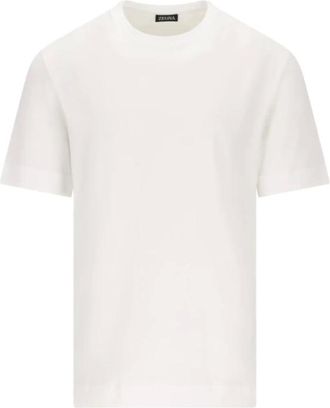 Ermenegildo Zegna Homme, Tops, Blanc, Taille: L Crew Neck T-shirt