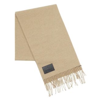 Hogan Femme, Accessoires, Brun, Taille: ONE Size Fringed Scarf