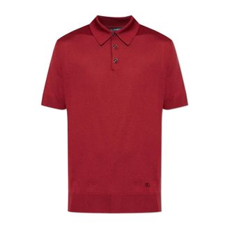 Dolce & Gabbana Homme, Tops, Rouge, Taille: 2XL Polo en soie