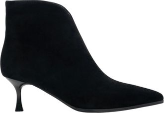 Estro & Luminara Femme, Chaussures, Noir, Taille: 38 EU Bottines basses en v&eacute;ritable velours avec talon &eacute;vas&eacute;