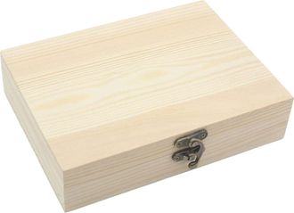 Perfeclan Unvollendete Schmuckschatulle aus Holz mit Verschluss, m