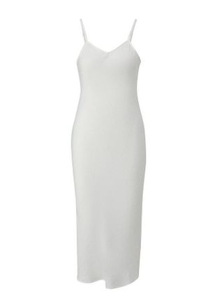 QS by s.Oliver Midikleid Kleid Flie&szlig;endes Satinkleid mit Spaghetti-Tr&auml;gern