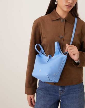 Polo Ralph Lauren Polo Play - Sac 100 % cuir - Bleu pastel