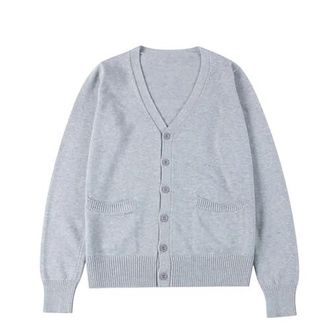 Generic Femmes Col V Solide Tricot Top Cardigan Mode Cardigan Printemps Fin Manches Longues Slim Vestes, gris, Taille XL