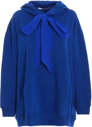 Givenchy Royal Blue Silk Tie Oversized Hoodie Size XS