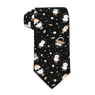 Generic Pingouins Étoiles De LEspace Cravate Classique Cravates Polyvalente Cravate Homme Pour Événements Affaires Célébrations