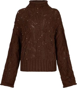 Liu Jo Femme, Pulls, Brun, Taille: 42 FR Pull Marrone Aw25