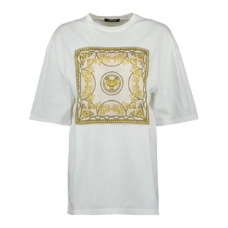 Versace Femme, Tops, Blanc, Taille: 36 FR T-shirt Oversize Coupe des Dieux