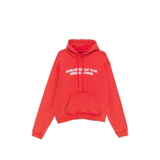 Dagger Slogan-print Distressed Hoodie