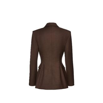 Magda Butrym Blazer cintr&eacute; &agrave; col tailleur en laine m&eacute;lang&eacute;e