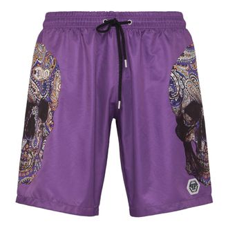 Philipp Plein Homme, Maillots de bain, Violet, Taille: XS Swim Boxer Paisley Skull