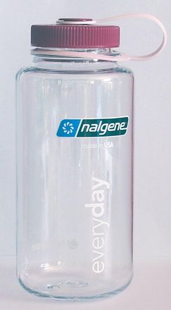 Nalgene Flasche Everyday Weithals - 1 L, klar, Deckel rot-rosa