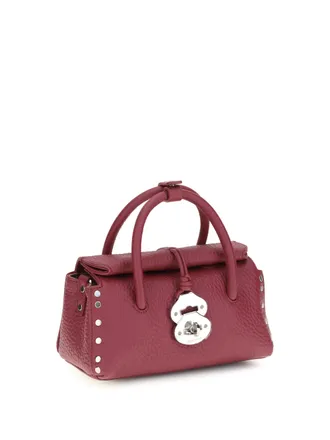 Zanellato Womens Dotta Centauro Baby Handbag Pink Damasco Calf Leather Bos Taurus Handbags Hand Bags