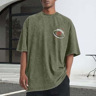 Generic T-shirt d&eacute;contract&eacute; &agrave; manches courtes et col rond pour homme - Style r&eacute;tro - Tendance - L&eacute;ger - Confortable - Respirant - Pour lext&eacute;rieur et le quotid