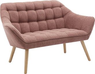 Vente-Unique Sofa 2-Sitzer - melierter Stoff - Rosa - Caserta