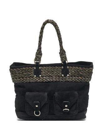 Loewe braided suede tote bag - Schwarz