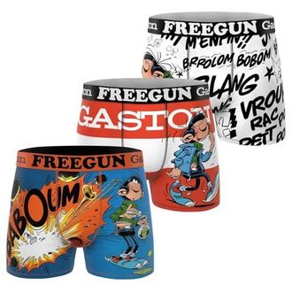 Freegun Boxer Homme Microfibre Gaston Lagaffe (XL, Pack de 3 GLG2)