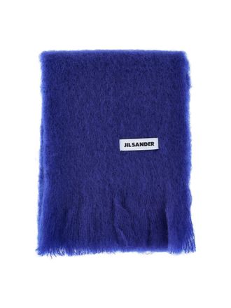 Jil Sander Womens Scarfs Blue Mohair