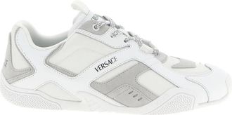 Versace Homme, Chaussures, Blanc, Taille: 41 EU Calfskin Suede Technical Baskets