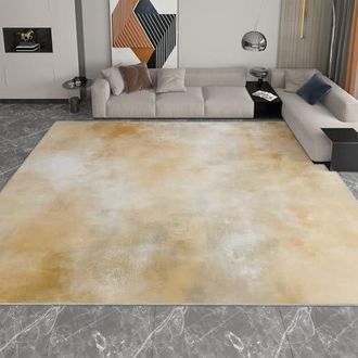 Generic Kaki Lavable Tapis de Salon Abstrait &agrave; imprim&eacute; Texture Moderne &Agrave; D&eacute;grad&eacute;, perd Pas Ses Poils pour la Maison Le Bureau la Chambre &agrave; Coucher Le Salon la