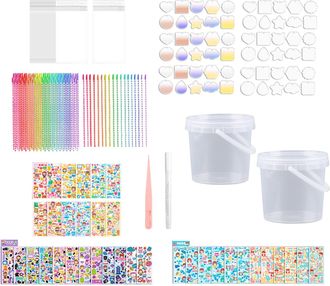 Oshhni GOO Kartenaufkleber, DIY-Set, DIY-Bastelset, Aktivitäten, Kinder, Schutztaschen, Deko-Set, buntes Guka-Herstellungsset, Menge 280