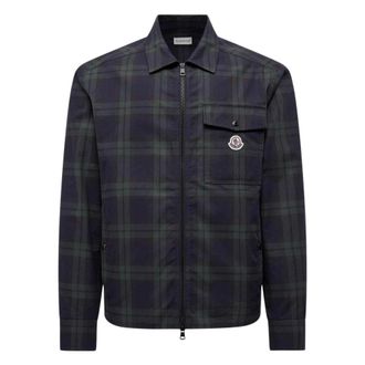 Moncler Homme, Vestes, Multicolore, Taille: S Chemise en gabardine de coton &agrave; carreaux