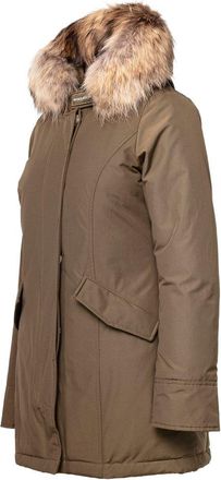 Woolrich Raccoon Fur-Trimmed Parka Coat - Taupe
