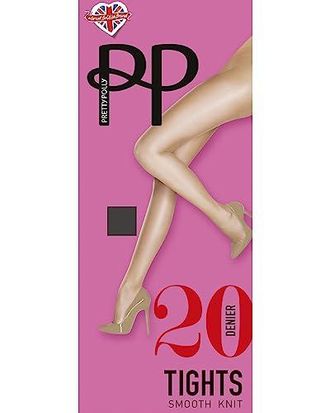 Pretty Polly Everyday 20 Denier Smooth Knit Tights Collants, Noir Discret, S Femme