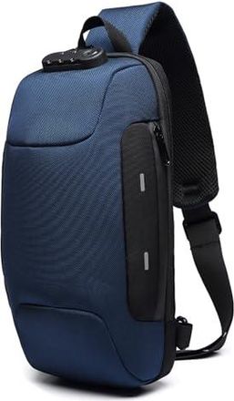 Generic Sac &agrave; bandouli&egrave;re pour homme en tissu Oxford r&eacute;sistant &agrave; leau Grande capacit&eacute;, noir fonc&eacute;, Item size: 340 * 170 * 80mm / 13.38 * 6.69 * 3.15in