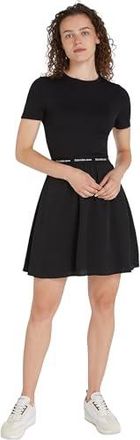 Calvin Klein Jeans Robe Femme Manches Courtes, Noir (Ck Black), 3XL