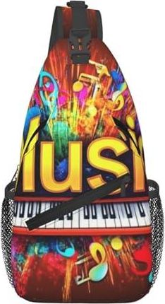 Generic Un sac &agrave; bandouli&egrave;re &agrave; th&egrave;me musical vibrant - Sac &agrave; dos de voyage pour homme - Sac &agrave; dos de randonn&eacute;e