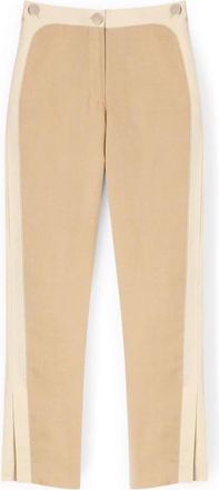 Motivi Femme, Pantalons, Beige, Taille: 44 FR Pantalon avec passepoil et fente en bas