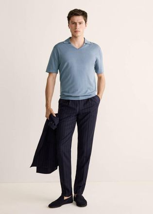 Mango Polo maille fine bleu porcelaine - Homme - XL - MANGO MAN