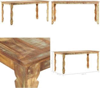 vidaXL Esstisch 160×80×76 cm Recyceltes Massivholz - Esstisch - Recyceltes Holz - Massivholzmöbel - Vintage Möbel - Retro Stil - Home & Living