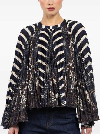 Ulla Johnson striped pleated blouse - Blau