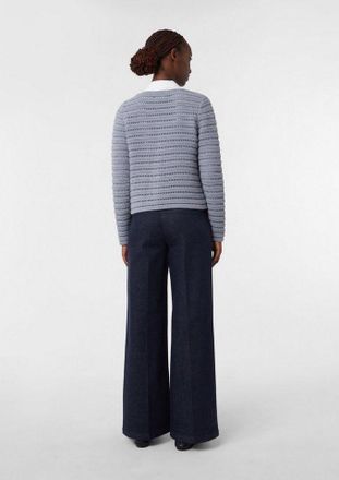 Comma Cardigan Strickjacke Kurzer Cardigan mit Strukturmuster und Leistentaschen