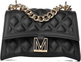 Marc Ellis Marc Ellis New York Sac à bandoulière pour femme Rubber 100% Rubber 19,5x12,5x8 cm, Noir et or., Taille unique