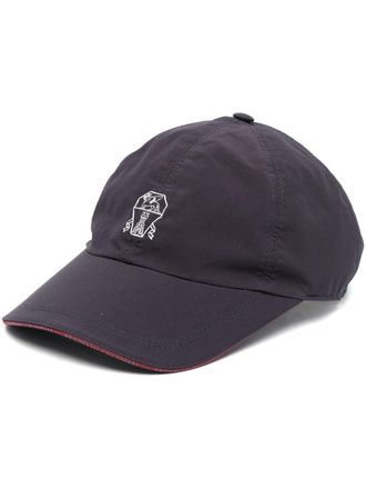 Brunello Cucinelli casquette &agrave; broderies - Bleu